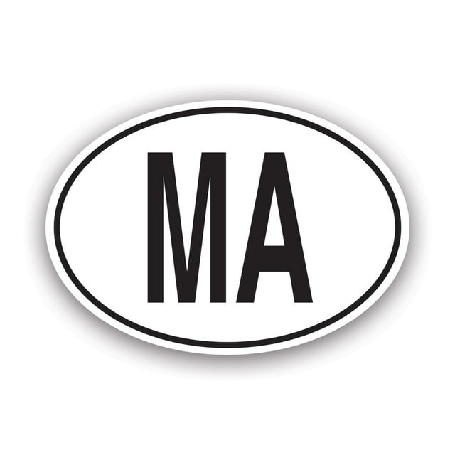 MA Morocco Country Code Oval Sticker Decal - Self Adhesive Vinyl ...
