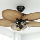 Dextrus 52in Tropical Ceiling Fan with Light, Remote, 3 Speed, 4 Leaf ...