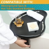 Adjustable Hot Tub Side Table with Nonslip Cup Holders, Serving Tray ...