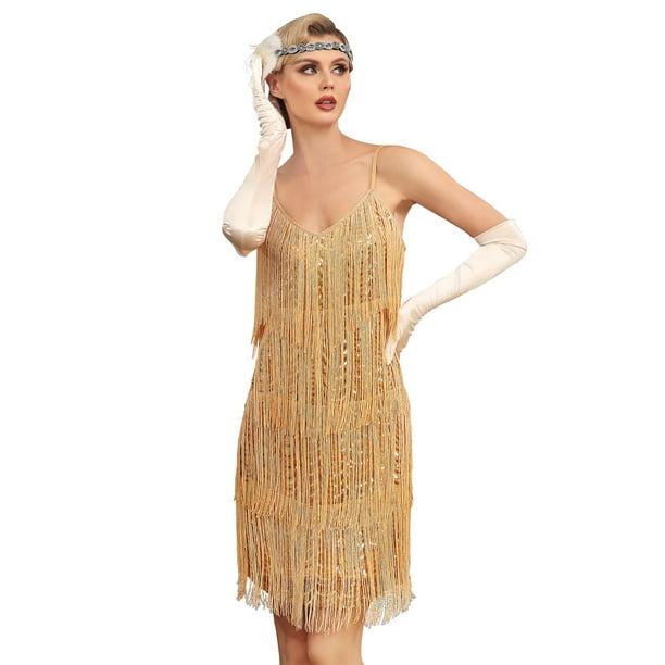 PrettyGuide Women's 1920s Flapper Dress V Neck Slip Fringed Sequin 20s ... PrettyGuide Women's 1920s Flapper Dress V Neck Slip Fringed Sequin 20s ...