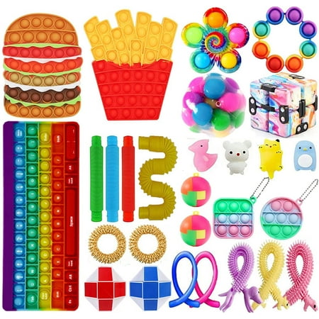 Fidget Packs Anti-Anxiety Tools, Push Pop Fidget Block Set Stress ...