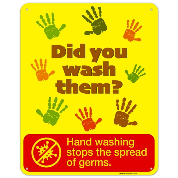 Hand Washing Signs For Kids, Hand Washing Stops The Spread, - Walmart.com