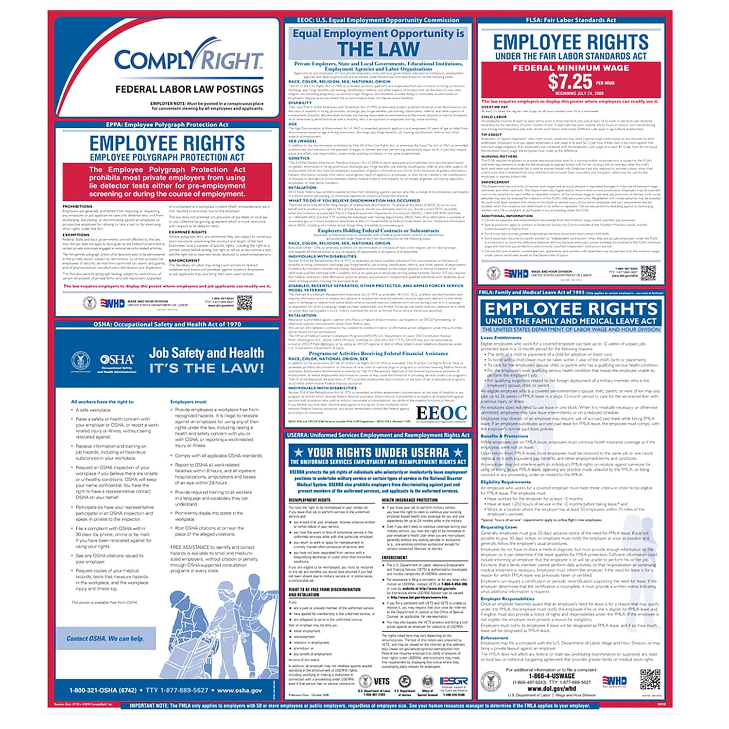 ComplyRight Federal Labor Law Poster English (ERFED) - Walmart.com
