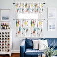 Bohemia Art Kitchen Curtains Set for Windows, Orange Green Yellow ...