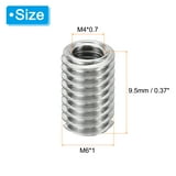 Uxcell Thread Adapters Sleeve Reducing Nut M6*1 Male to M4*0.7 Female ...