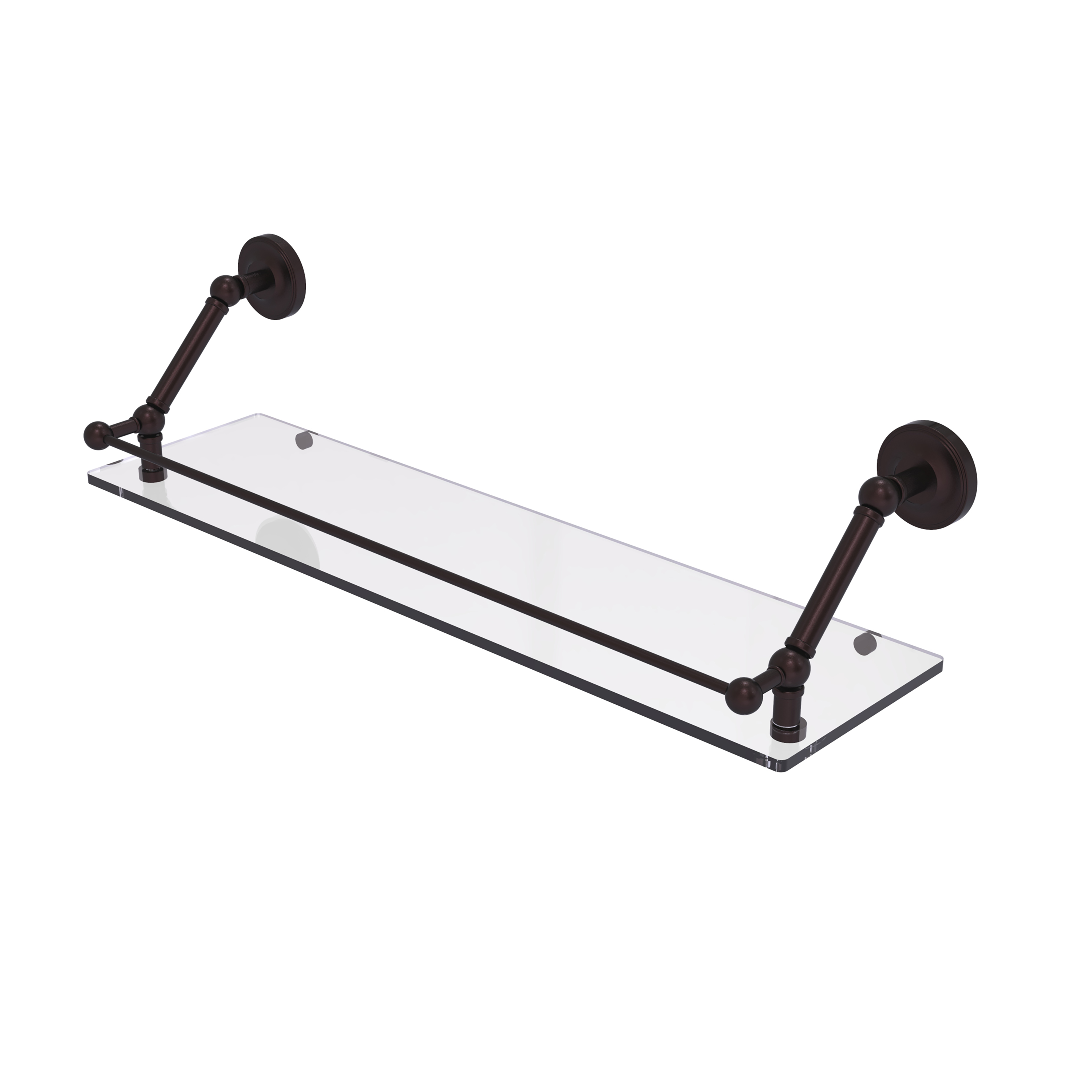 Prestige Regal Floating Glass Shelf with Gallery Rail - Antique Bronze ...