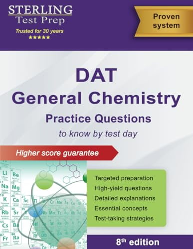 Pre-Owned Sterling Test Prep DAT General Chemistry Practice Questions ...