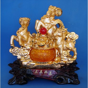 Golden Horse Statue Stepping on Wealthy Pot - Walmart.com