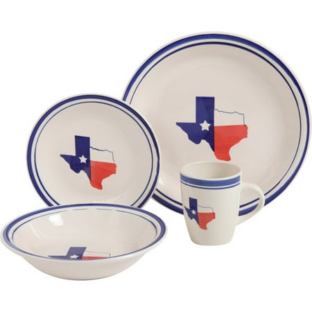 Mainstays Texas State 16-Piece Dinnerware Set, Cream - Walmart.com