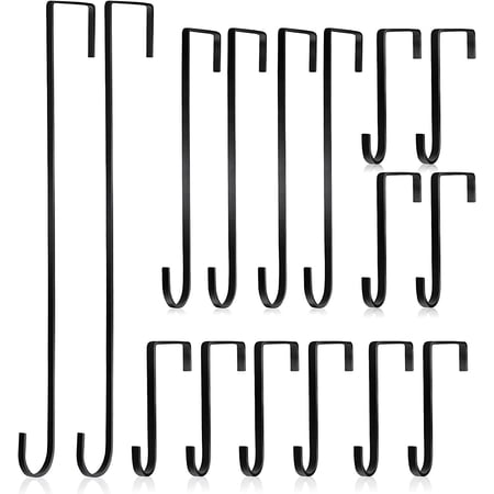 Xizioo 16 Pieces Christmas Wreath Hanger Over Door Hooks Metal Z Hooks ...