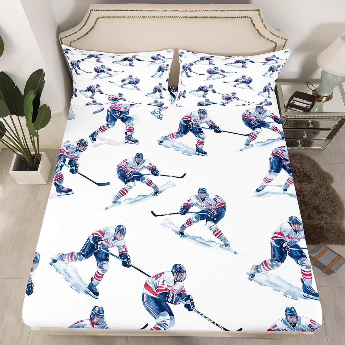 Click here for Erosebridal Ice Hockey Fitted Sheet Twin  Modern S... prices