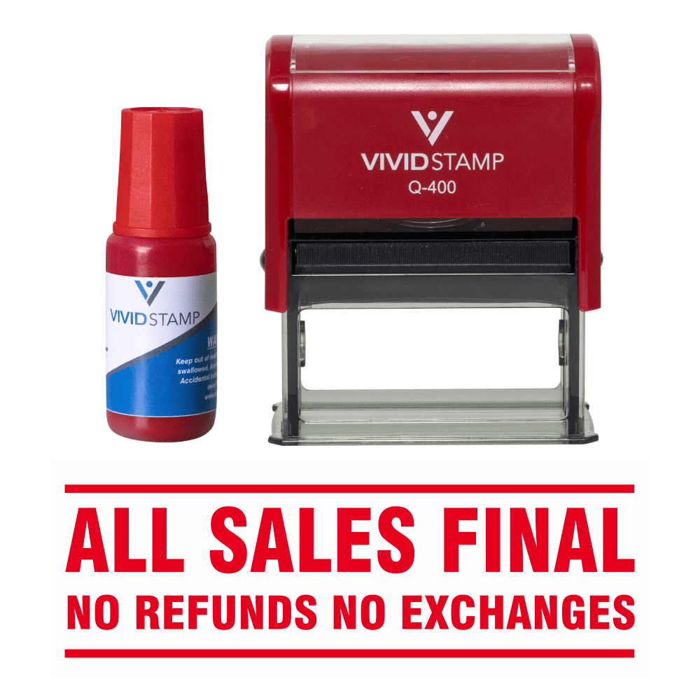 Vivid Stamp All Sales Final No Refunds Self Inking Rubber Stamp Combo ...