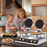 Zimtown Commercial Waffle Maker Double Heads 110V 2400W Non-stick Round ...