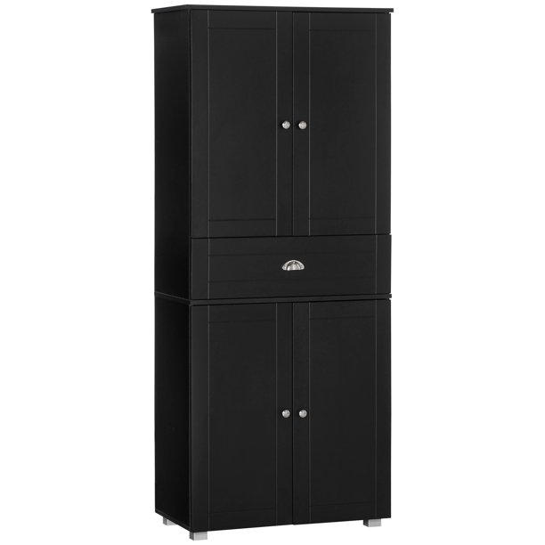 HOMCOM 72" Kitchen Pantry with Drawer, 4 Doors and 3 Adjustable Shelves ...