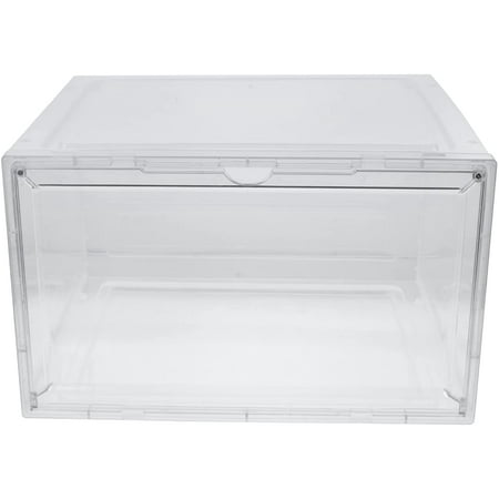 Stackable Shoe Box Magnetic Sneaker Storage Bins Side Opening Shoe ...