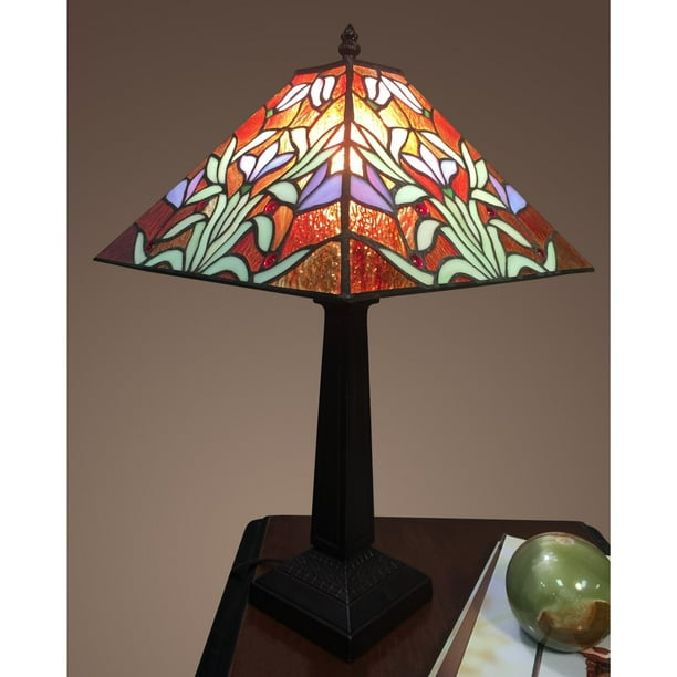 Tangy 1-light Leafy Tiffany-style 12-inch Table Lamp - Walmart.com