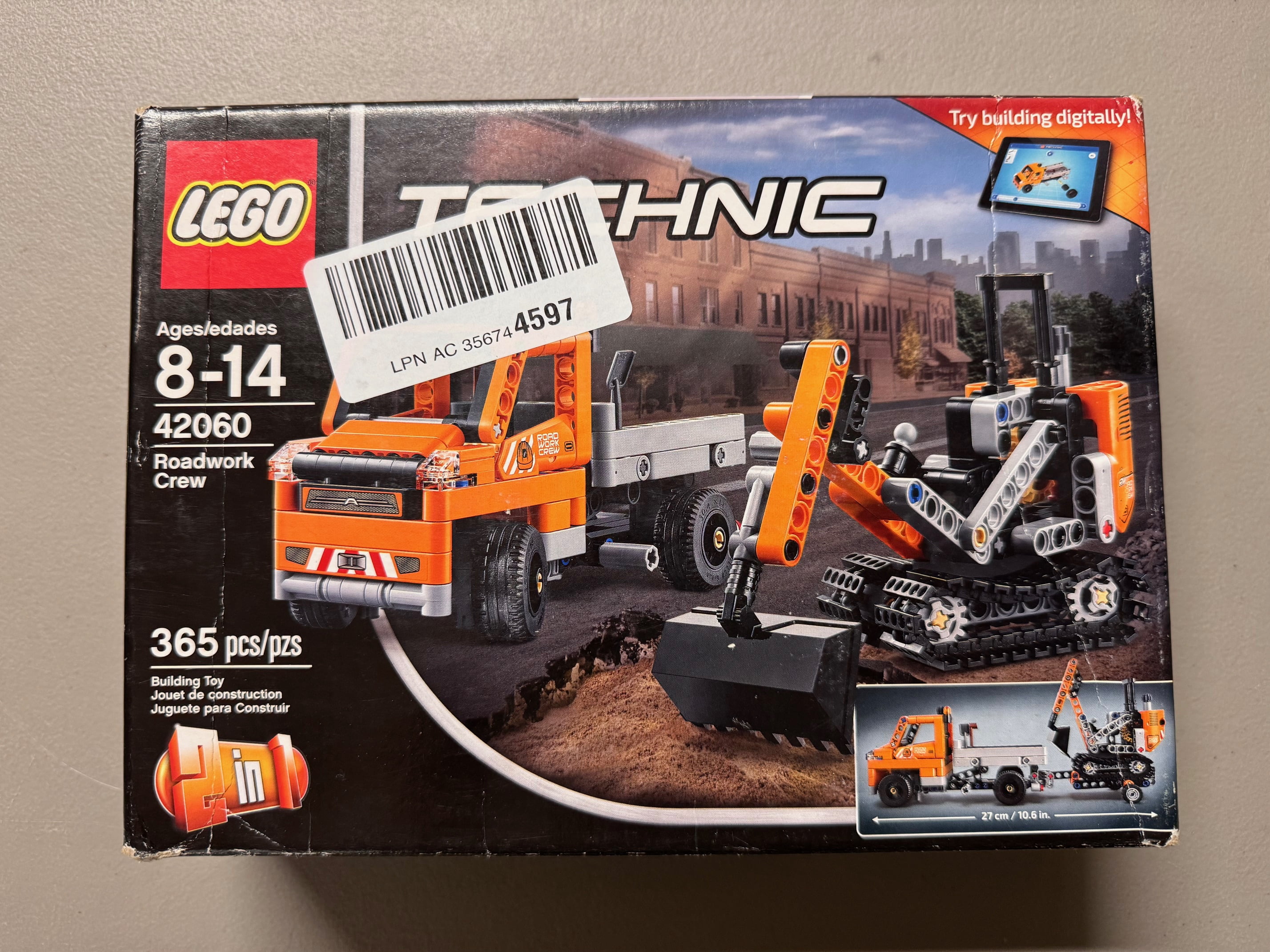 LEGO 42060 Technic Roadwork Construction Crew Truck & Vehicle Building ...