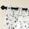 2 Panels 140x200cm Black Vine Flower Sheer Voile Curtains Translucent ...