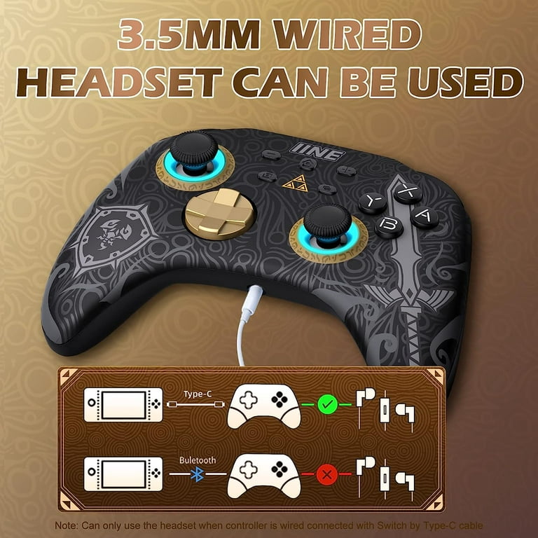 IINE Ares Wireless Pro Controller with Headset Jack RGB Light compatible Nintendo Switch Steam Walmart