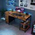 55" Computer Desk with 6 Drawers, Home Office Gaming Desks with Storage ...