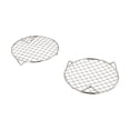 CaraMart 2Pcs Round Stainless Steel Cooking Rack for Baking Roasting ...