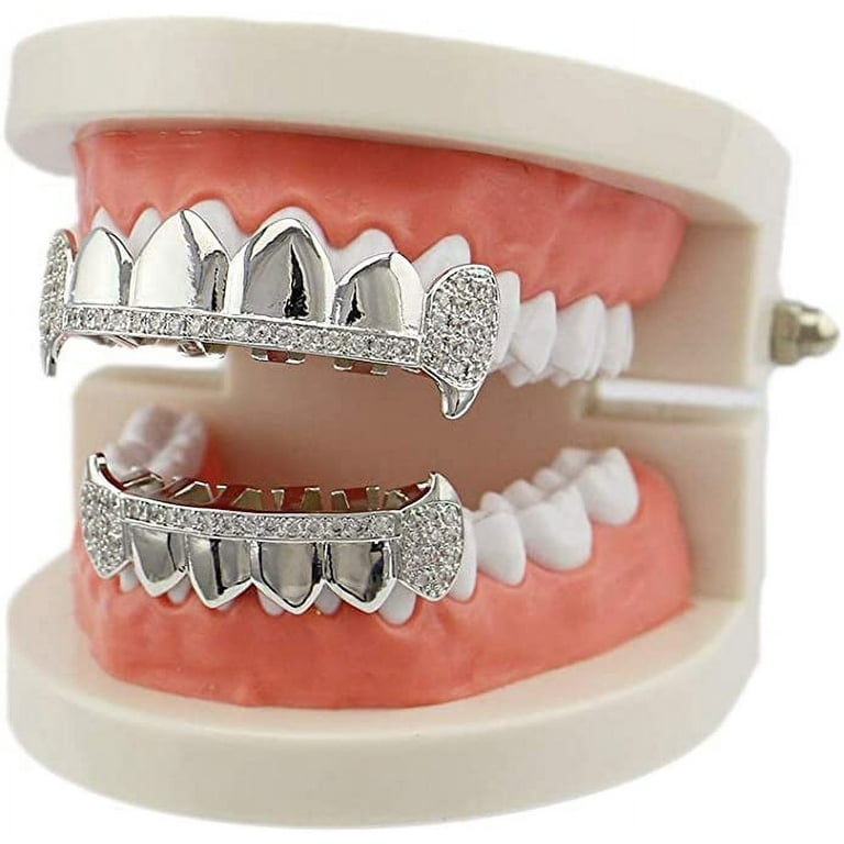Vampire Grillz 14K Rose Gold Plated Drip Bottom Vampire Fangs Grillz