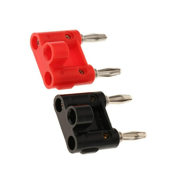 2 Pack Gold Plated Banana Gold Plated Plug Speaker Connectors Screw ...