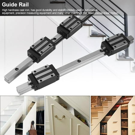 LHCER 2Pcs HG15-300mm Cast Iron Linear Guide Rail with 4Pcs HGH15 ...