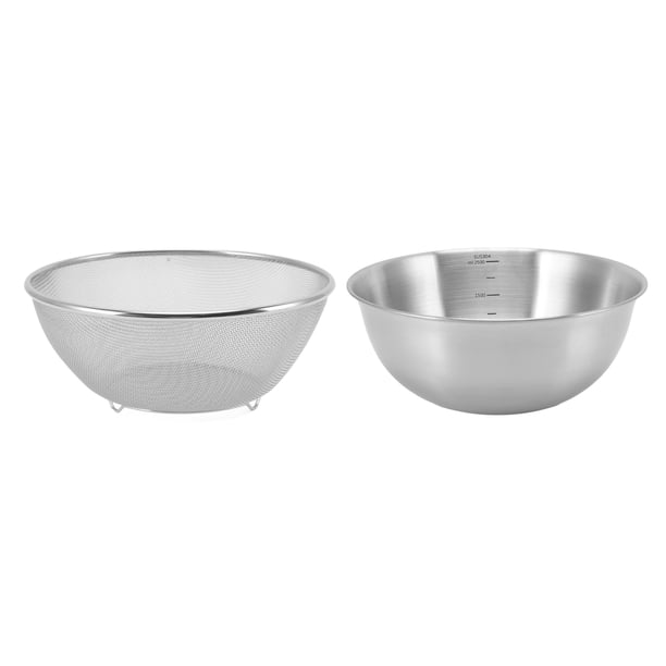Rice Strainer, 2mm Aperture Salad Bowl Stackable For Camping Bowl+Mesh ...