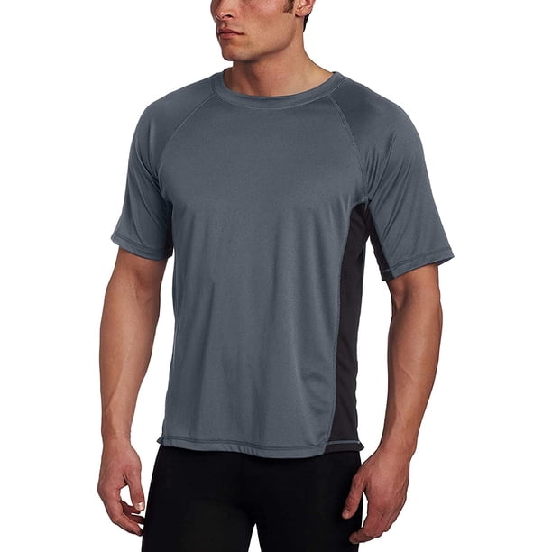 Men's Rashguard Swim Shirts, UPF 50+ Loose-Fit Short Sleeve Shirt, UV ...