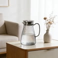 1.5L Amber Pitcher with Lid – Bark Texture Design, Borosilicate Heat ...