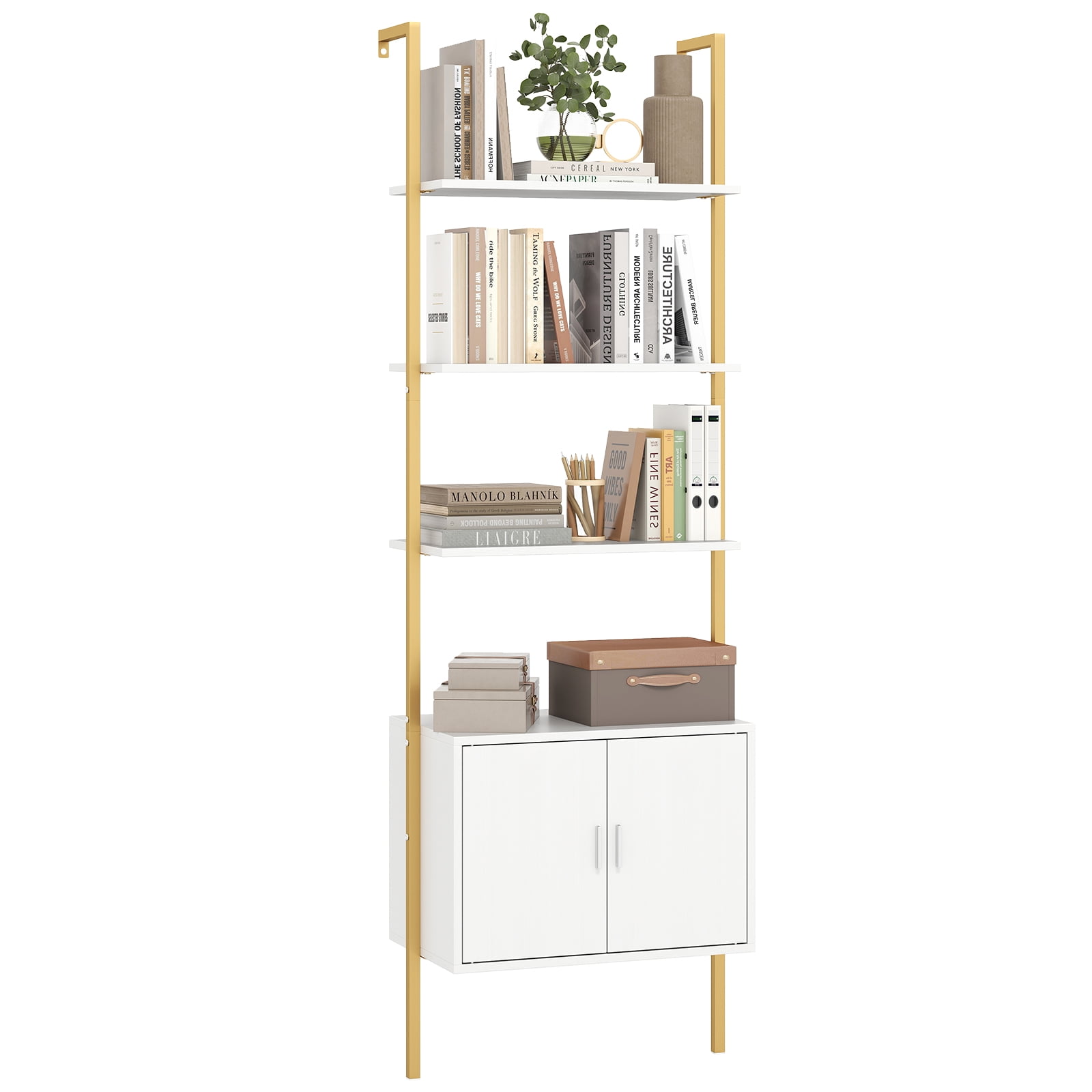 Click here for Gymax 72.5 Tall Bookshelf 5 Tier Wall Mount Ladder... prices