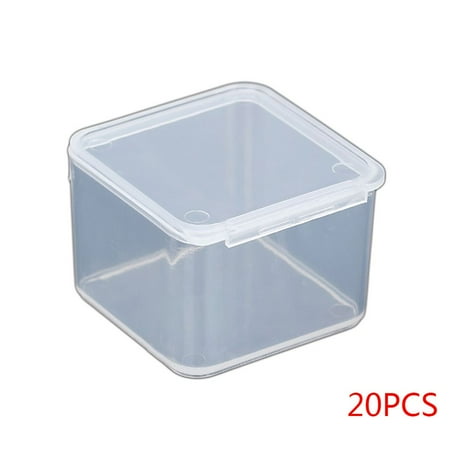 fashionhome 20pcs Square Transparent PP Plastic Packing Box Component ...