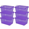 LIFE STORY 13.75 Gallon Stackable Plastic Storage Boxes, Purple, 6 ...