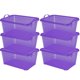 LIFE STORY 13.75 Gallon Stackable Plastic Storage Boxes, Purple, 6 ...