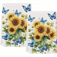 2pcs Bright 16 Sunflower Gingham Kitchen Towels - Soft Polyester ...
