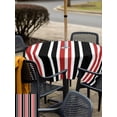 Black Red Square Outdoor Tablecloth with Umbrella Hole Stripe ...