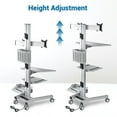 Yescom Mobile Computer Workstation Cart with Dual Monitors Mount ...