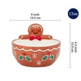 Bico Gingerbread Man Stoneware Hand Painted 17oz Candy Bowl, for treats, jam, sauce, snacks ...