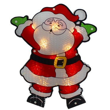 Northlight 12" Lighted Santa Claus Christmas Window Silhouette ...