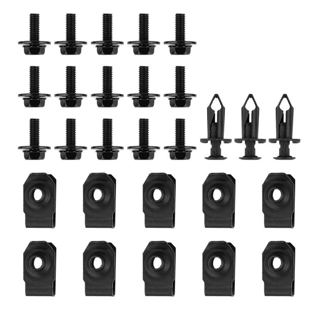 28pcs/Set Car Engine Splash Shield Body Bolts Screw Nut Fender Bumper ...