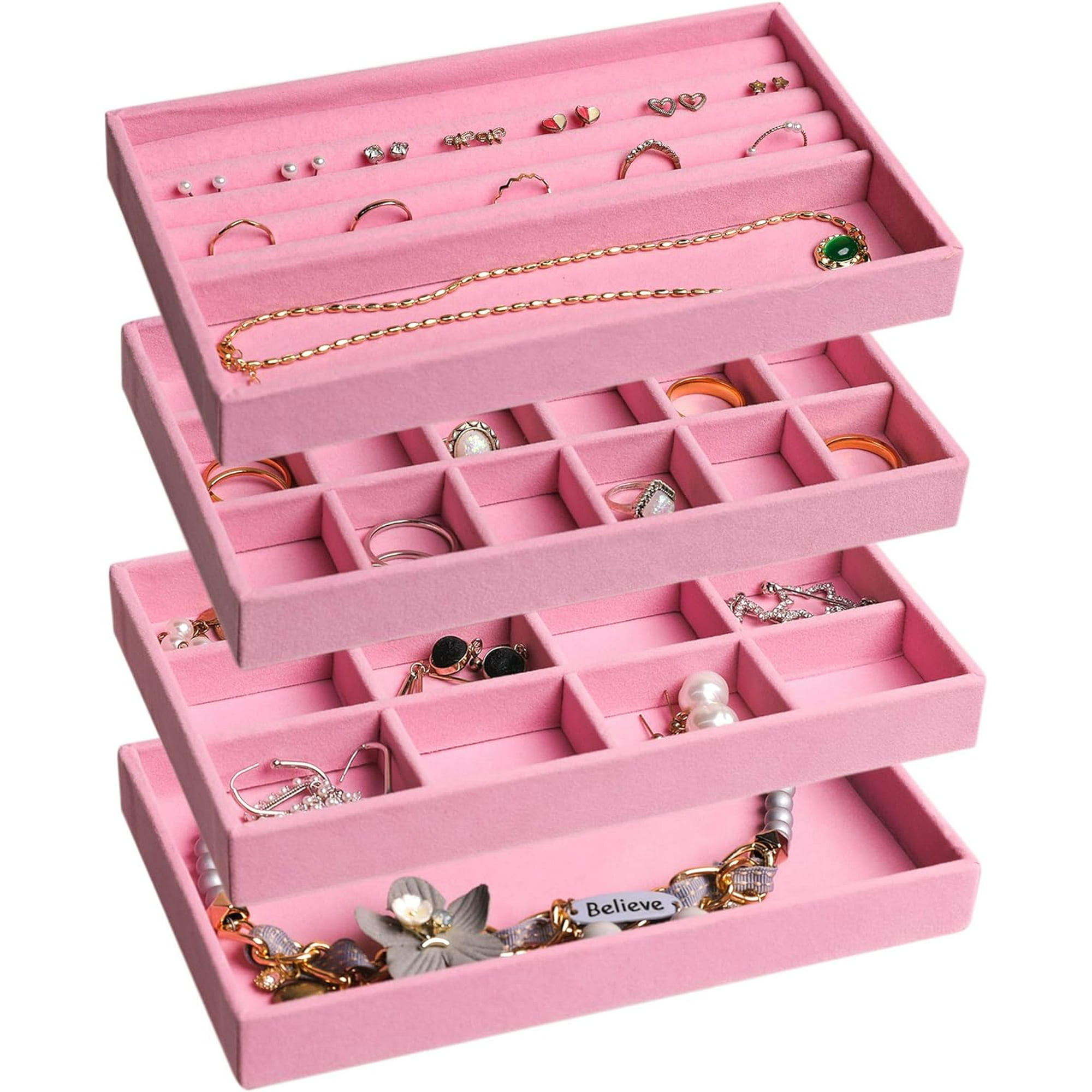 Click here for Biwat Jewelry Organizer Tray stackable Velvet Jewe... prices