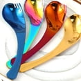 2 in 1 Stainless Steel Fork Spoon Long Handle Dessert Spoons Fruit ...