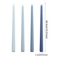 Ombre Taper Candles,12 Inch Blue 4Pcs Unscented with Dripless Design ...