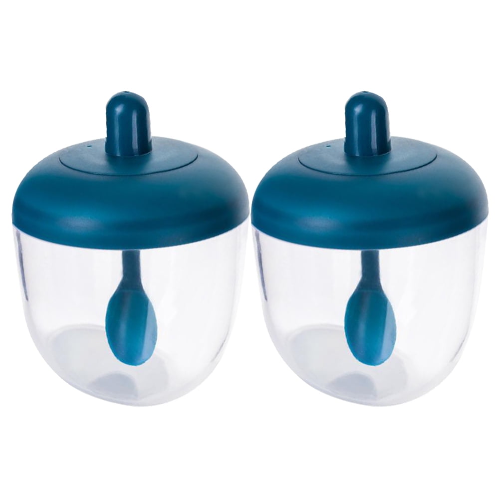 EeaseMX 2 botes de condimentos de cocina, caja de vidrio para sal, bote ...