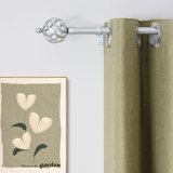3/4 Inch Standard Decorative Curtain Rod, 48-84" Adjustable Length with ...