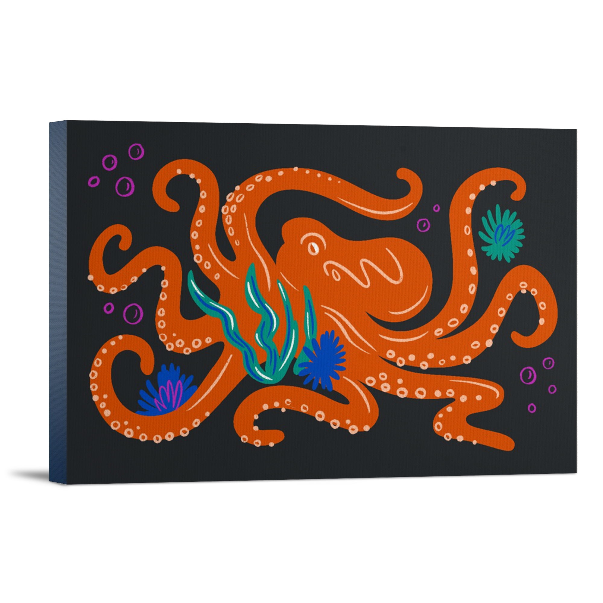 Lush Environment Collection, Octopus, (12x18 Wrapped Canvas, Wall Decor ...
