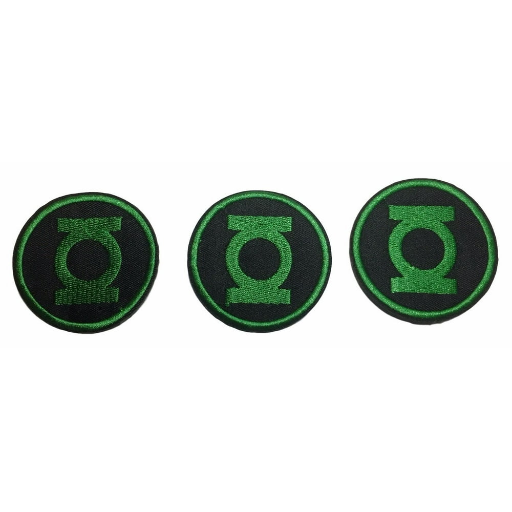 Green Lantern Logo Shield Embroidered Iron On Patch Set of 3 Patches ...