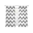 Abstract Halftone Zigzag Chiffon Sheer Curtains 72 Inches Long ...