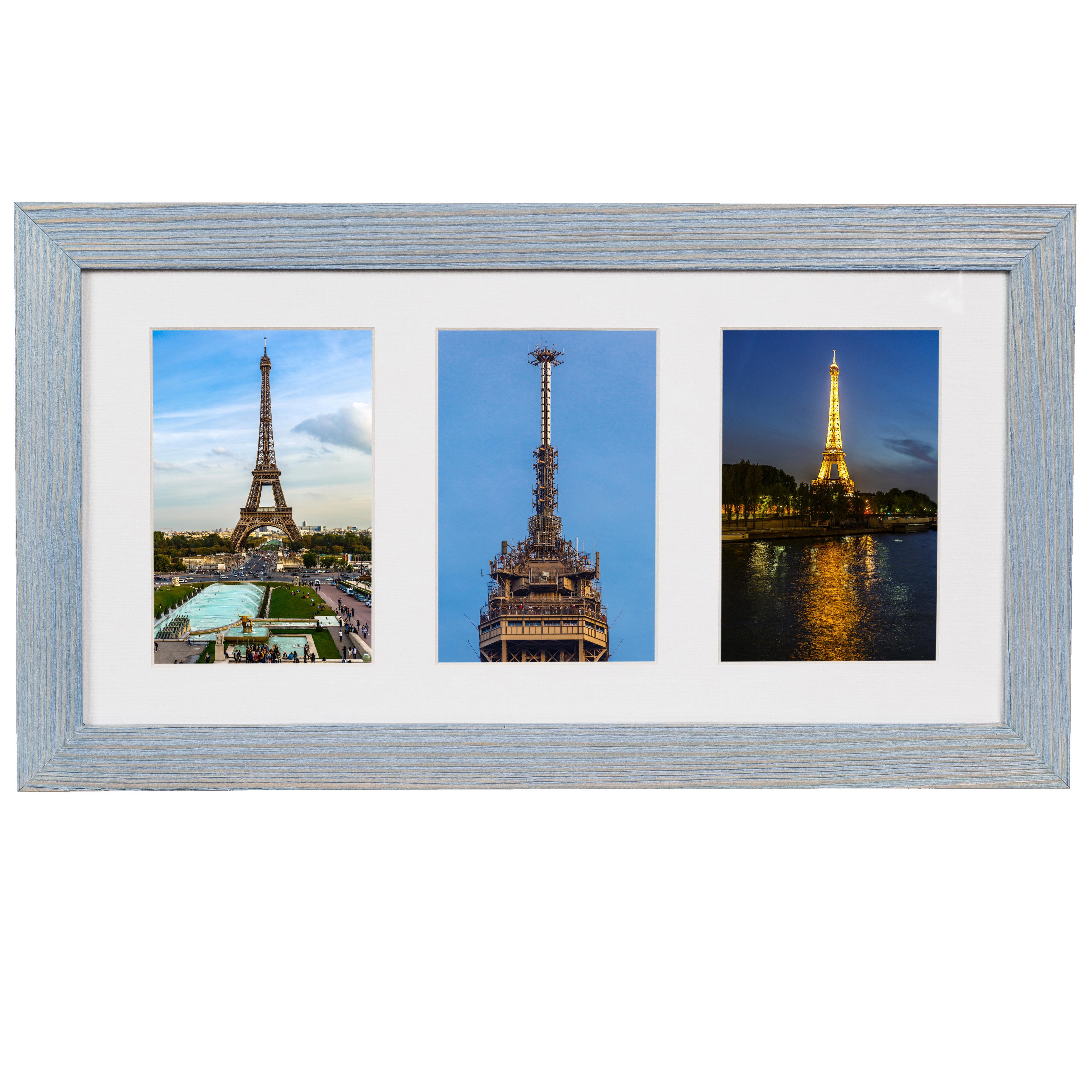 Rustic Solid Wood Collage Photo Frame 8x16 – Display Three (3) 4x6 ...